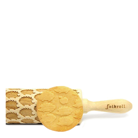 Folkroll - Engraved Rolling Pin - Hedgehog (2 sizes) – The Cookbook Co ...