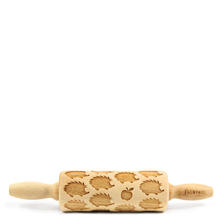 Folkroll - Engraved Rolling Pin - Hedgehog (2 sizes) – The Cookbook Co ...